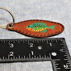 Handcrafted Bluegill Leather Keychain: Carved & Stamped - Etsy