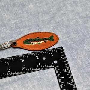Hand-carved Rainbow Trout Leather Keychain: Fishing Gift - Etsy
