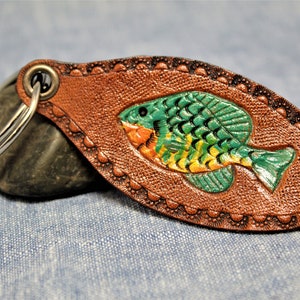 Bluegill Leather Keychain, Women's Christmas, Stocking Stuffer, Fish ...
