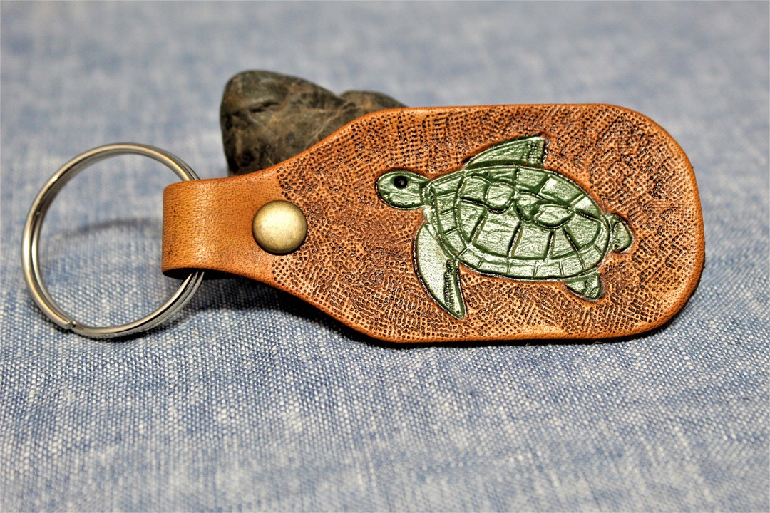 Turtle Leather Keychain Turtle Gifts Christmas Gift Turtle - Etsy