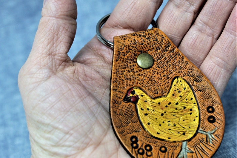 Chicken Leather Fob Chicken Gifts Stocking Stuffer Women - Etsy