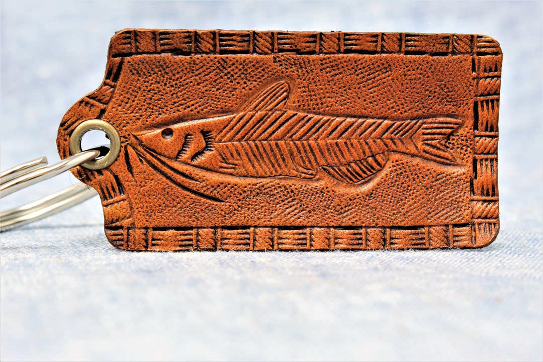 Catfish Leather Keychain, Catfish Gifts for Men, Fishing Gifts for Him ...