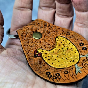 Chicken Leather Fob, Chicken Gifts, Leather Gift for Women, Farm Gifts ...