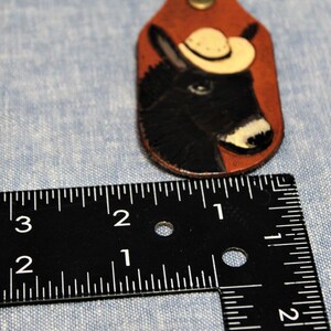 Hand-carved Mule Leather Keychain: Farm Animal Gift - Etsy