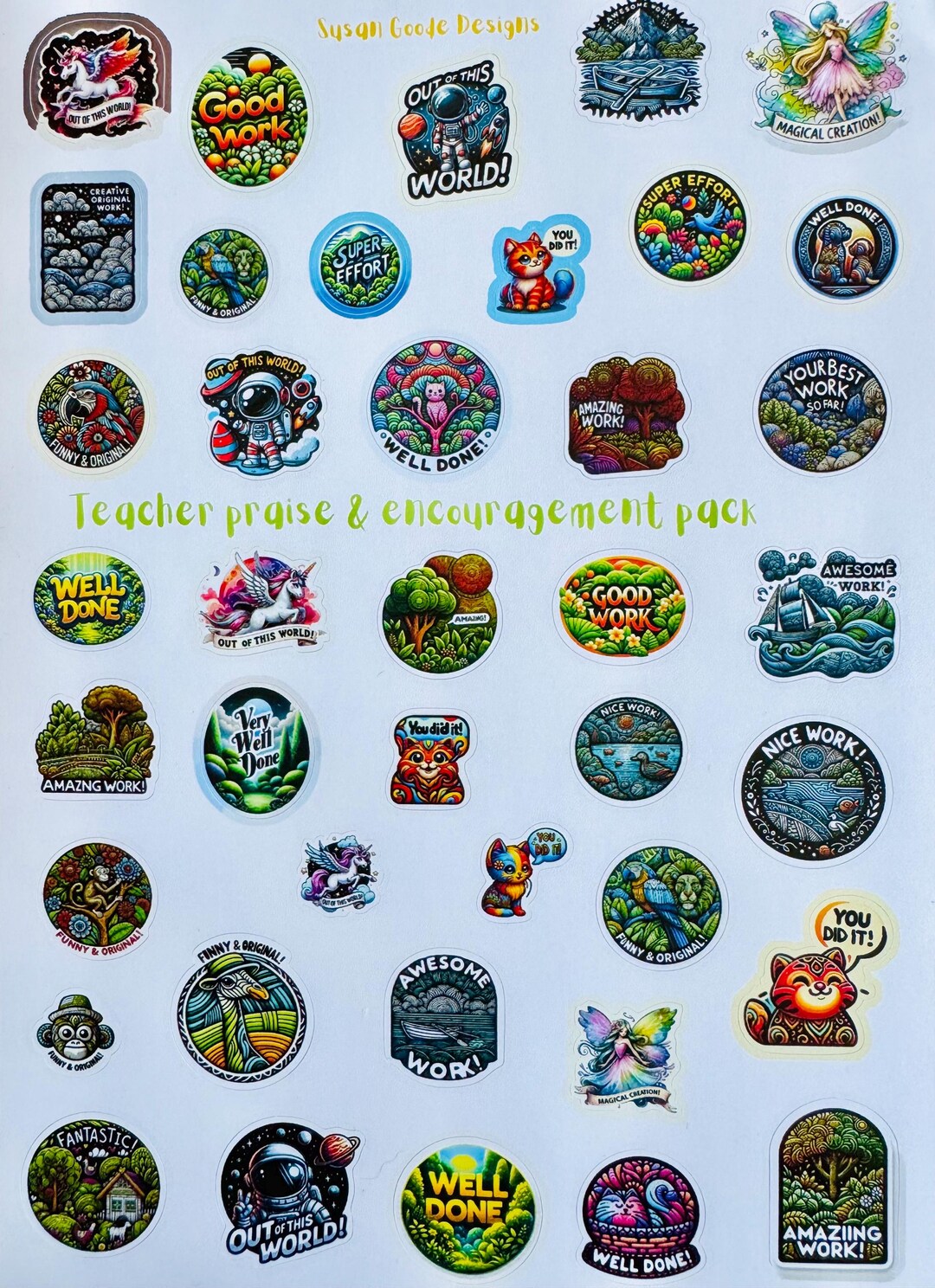 Praise and Encouragement Teacher Pack ! A5 Sticker Sheet for Journals ...