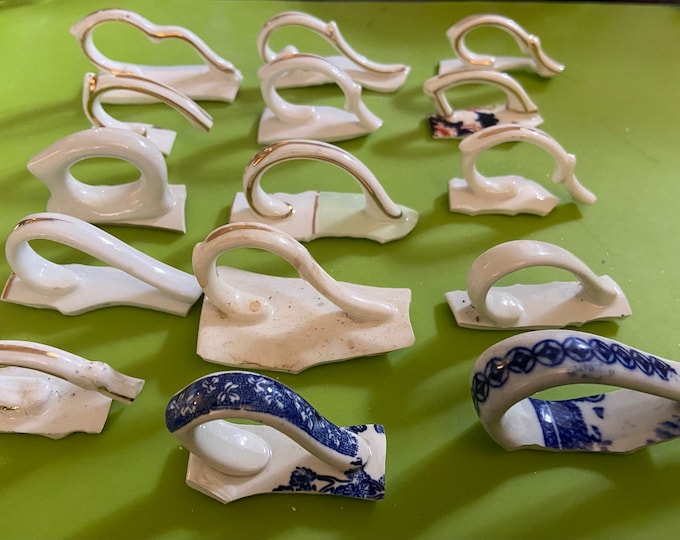 15 Vintage Tea Cup Handles & Knob Hand Cut Vintage Ceramic Tableware ...