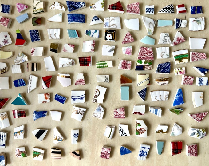 120 Hand Cut English Boho Bits Tiles Ceramic Pieces Tesserae Tiles for ...