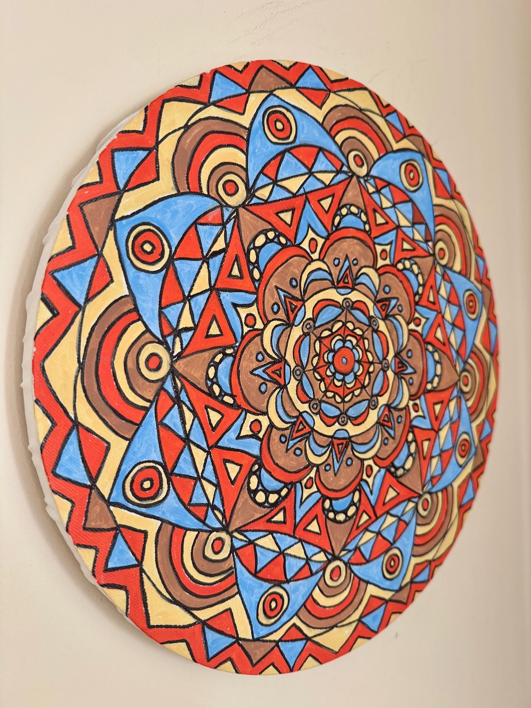 High Vibration is a Mindful Mandala Art Painting on Round Canvas. - Etsy