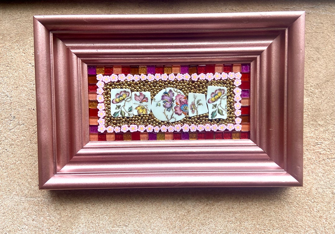 Handmade Bead & Vintage Ceramic Mosaic Tile Picassiette Piqueassiette ...