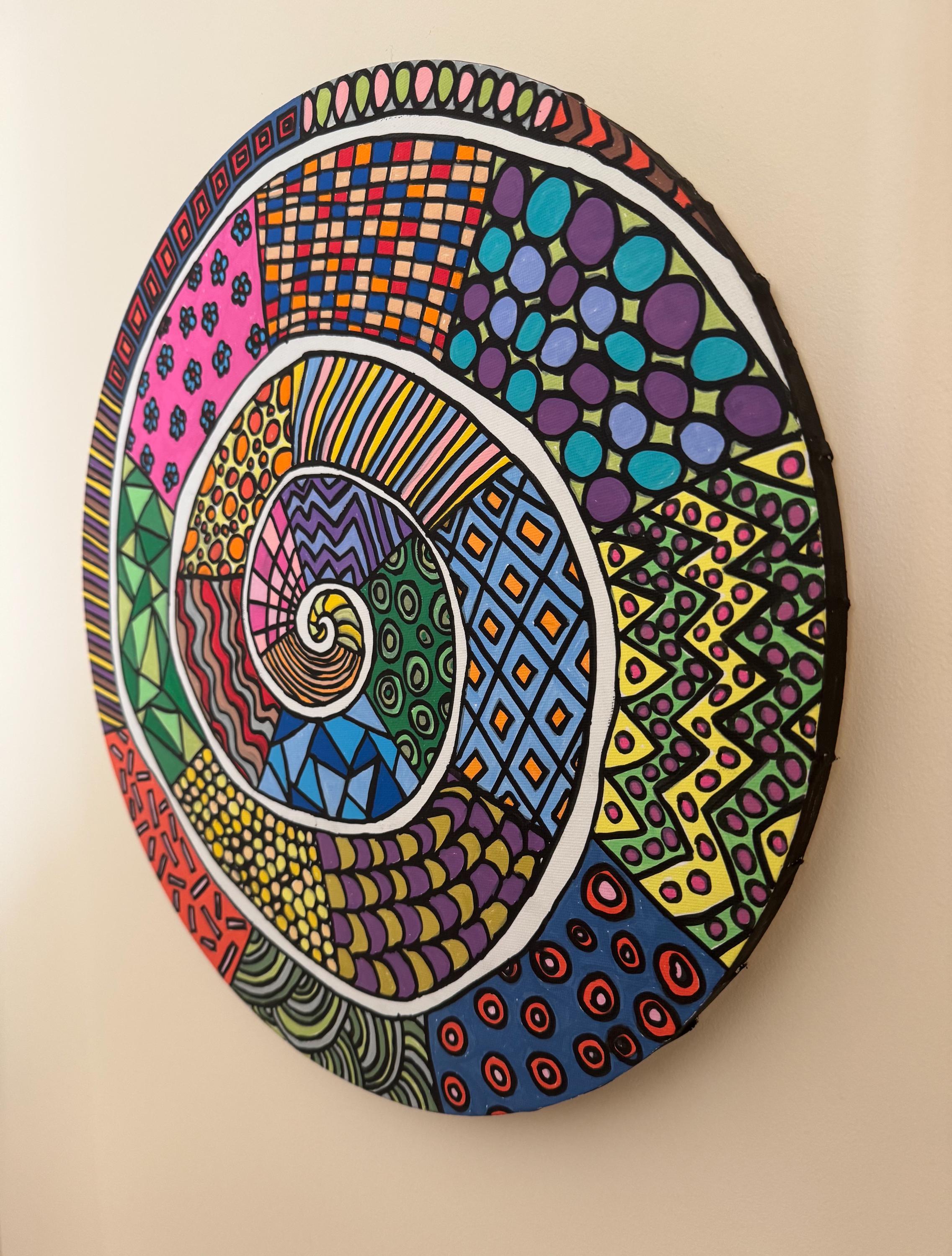 Spiral of Hope is a Mindful Mandala Art on Circular Canvas. - Etsy