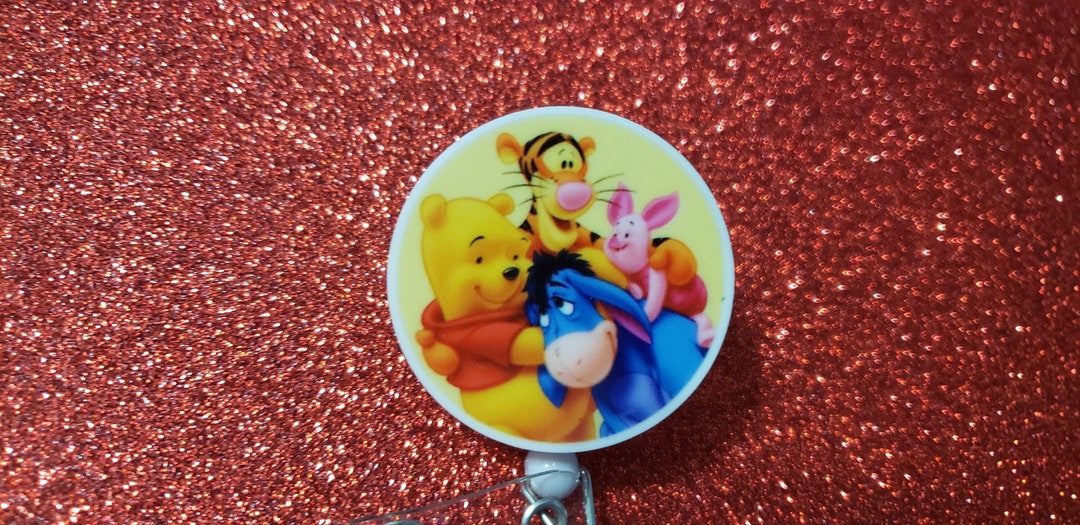 Pooh Piglet Tigger Eeyore Winnie the Pooh Retractable Reel ID Badge ...