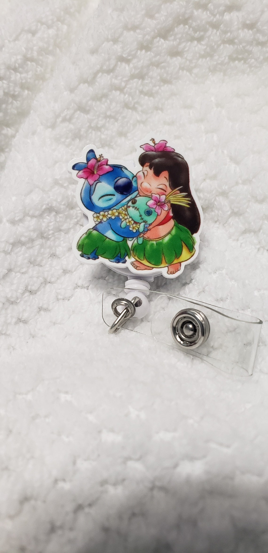 Stitch and Lilo Resin Retractable Reel ID Badge Stethoscope | Etsy