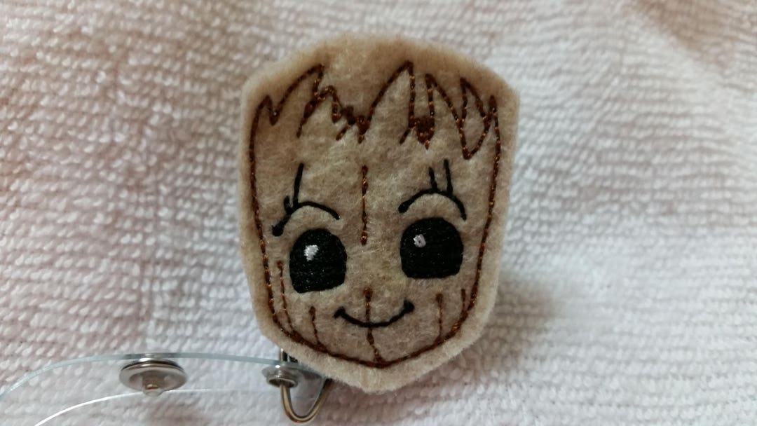 Groot ID Retractable Reel - Baby Groot Felt Name Badge Lanyard Reel ...