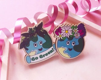 Earth Pin Brooch Earth Day Planet World Globe Earth - Etsy