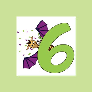 Cartoon Age Cards. Children's Birthday Cards. Kid's Party. - Etsy