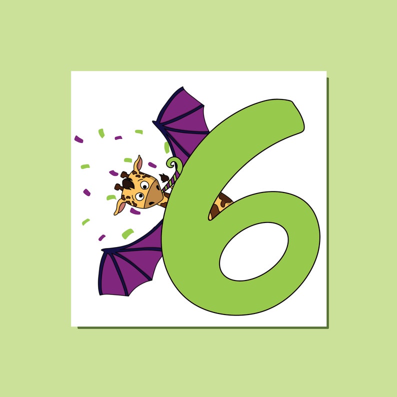 Cartoon Age Cards. Children's Birthday Cards. Kid's | Etsy