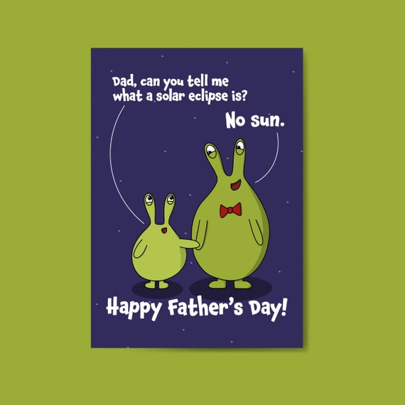 Alien Dad Joke Son Greeting Card. Father's Day Card. Cards | Etsy