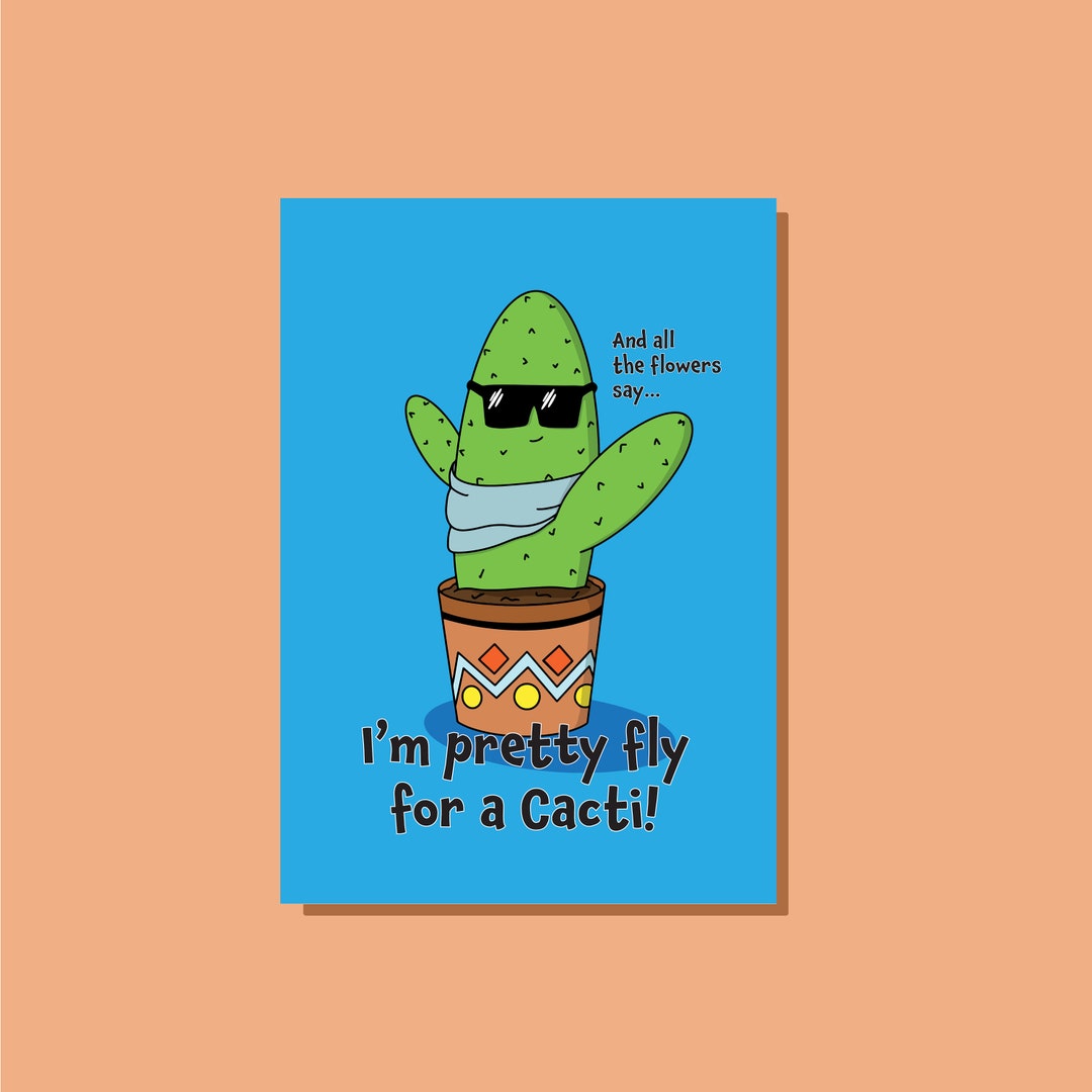 Pretty Fly for a Cacti Postcard. 6 by 4 Inch Postcard. Funny - Etsy