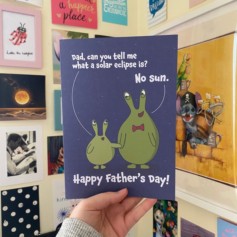 Alien Dad Joke Son Greeting Card. Father's Day Card. Cards | Etsy
