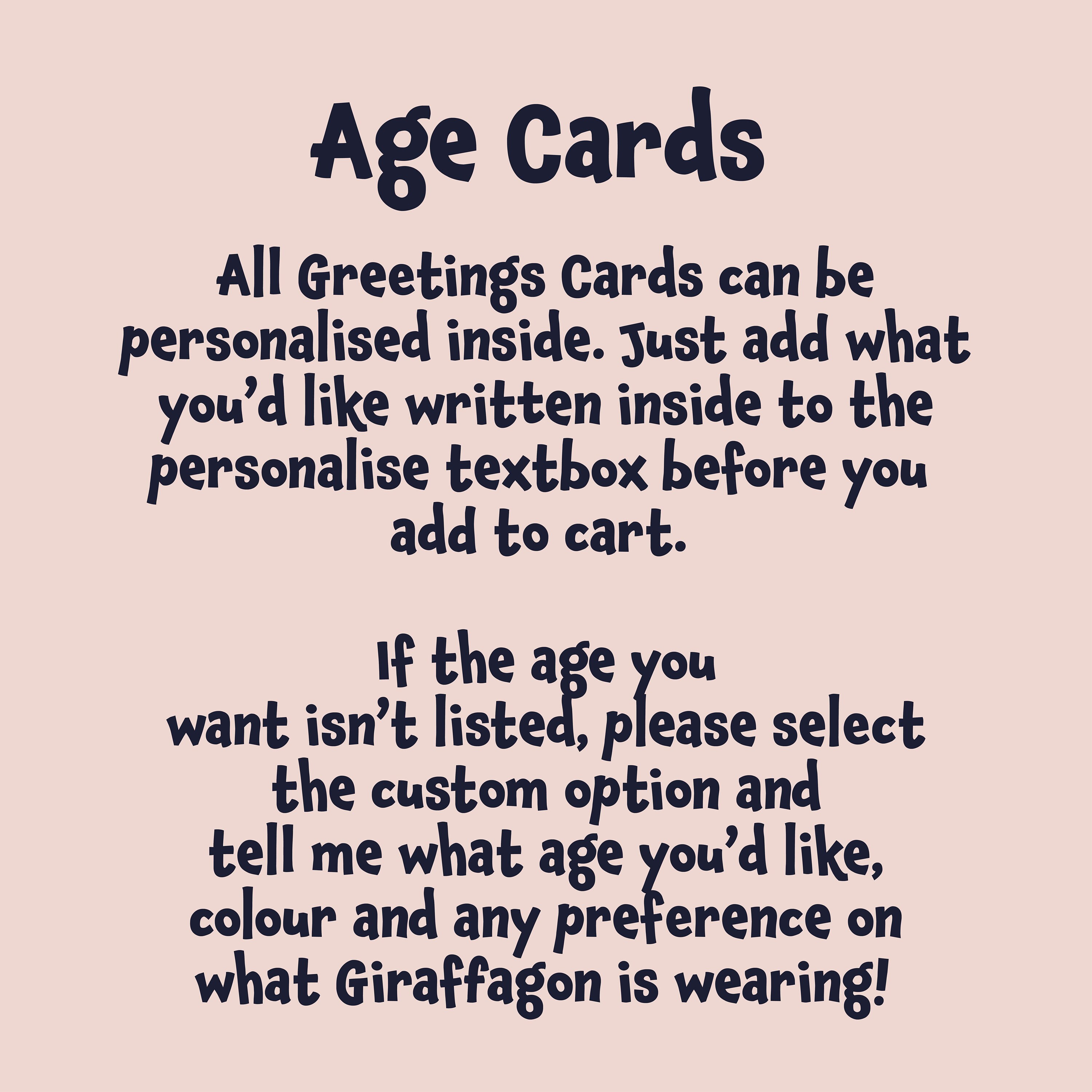 Cartoon Age Cards. Children's Birthday Cards. Kid's - Etsy