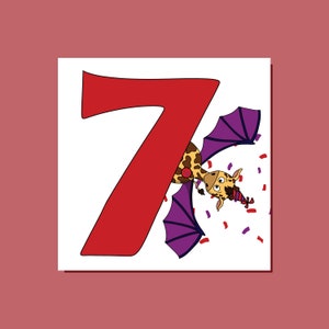 Cartoon Age Cards. Children's Birthday Cards. Kid's Party. - Etsy