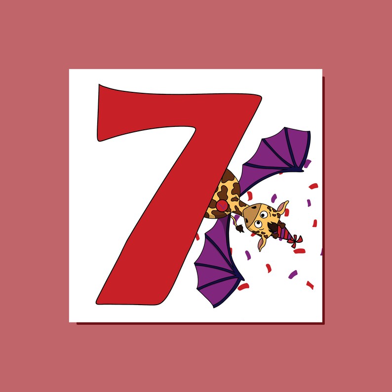 Cartoon Age Cards. Children's Birthday Cards. Kid's | Etsy