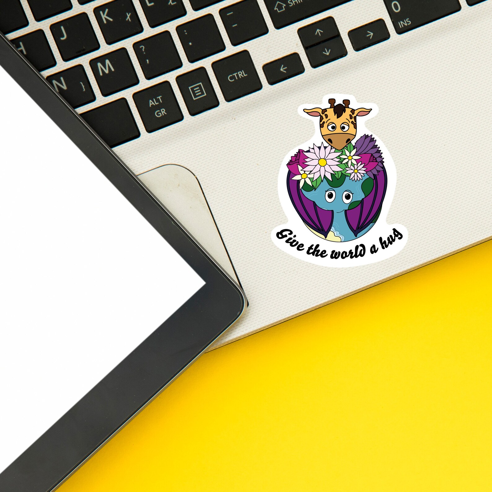 World Hug Sticker. Our Planet Collection. Cartoon Planet - Etsy