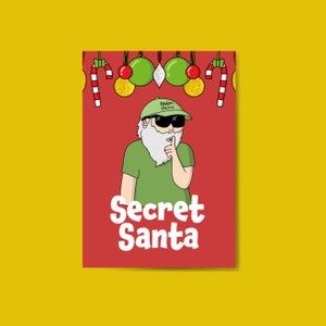 Secret Santa Christmas Card - Etsy