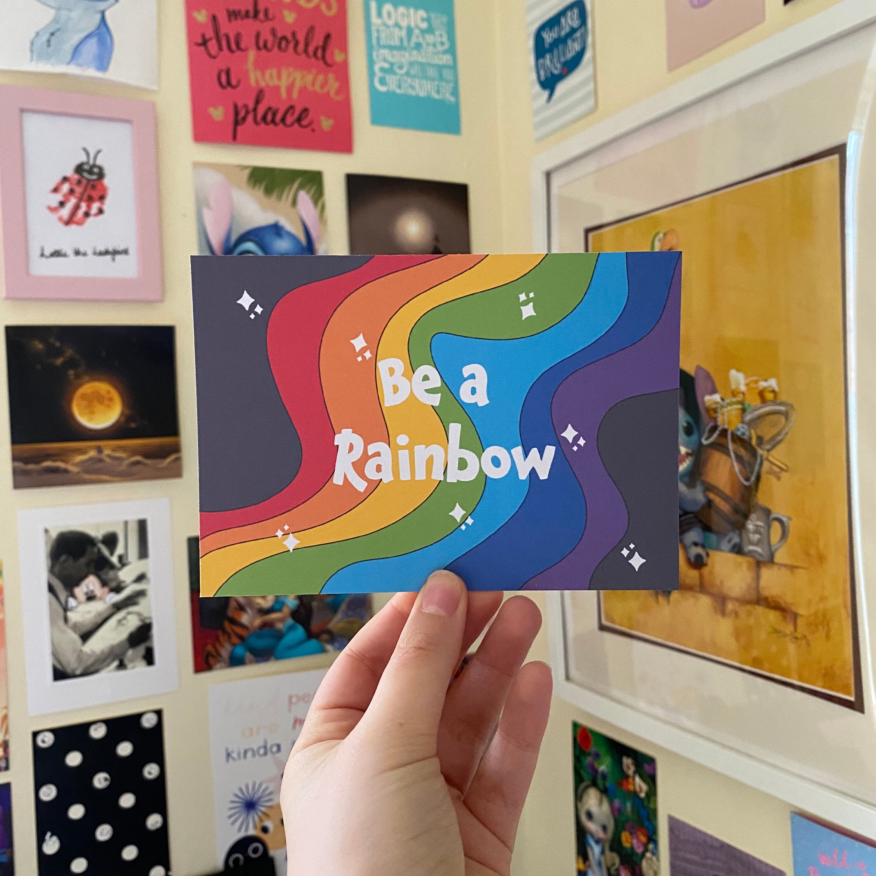 Be a Rainbow Postcard. 6 by 4 inch Postcard. Funny Postcard. | Etsy