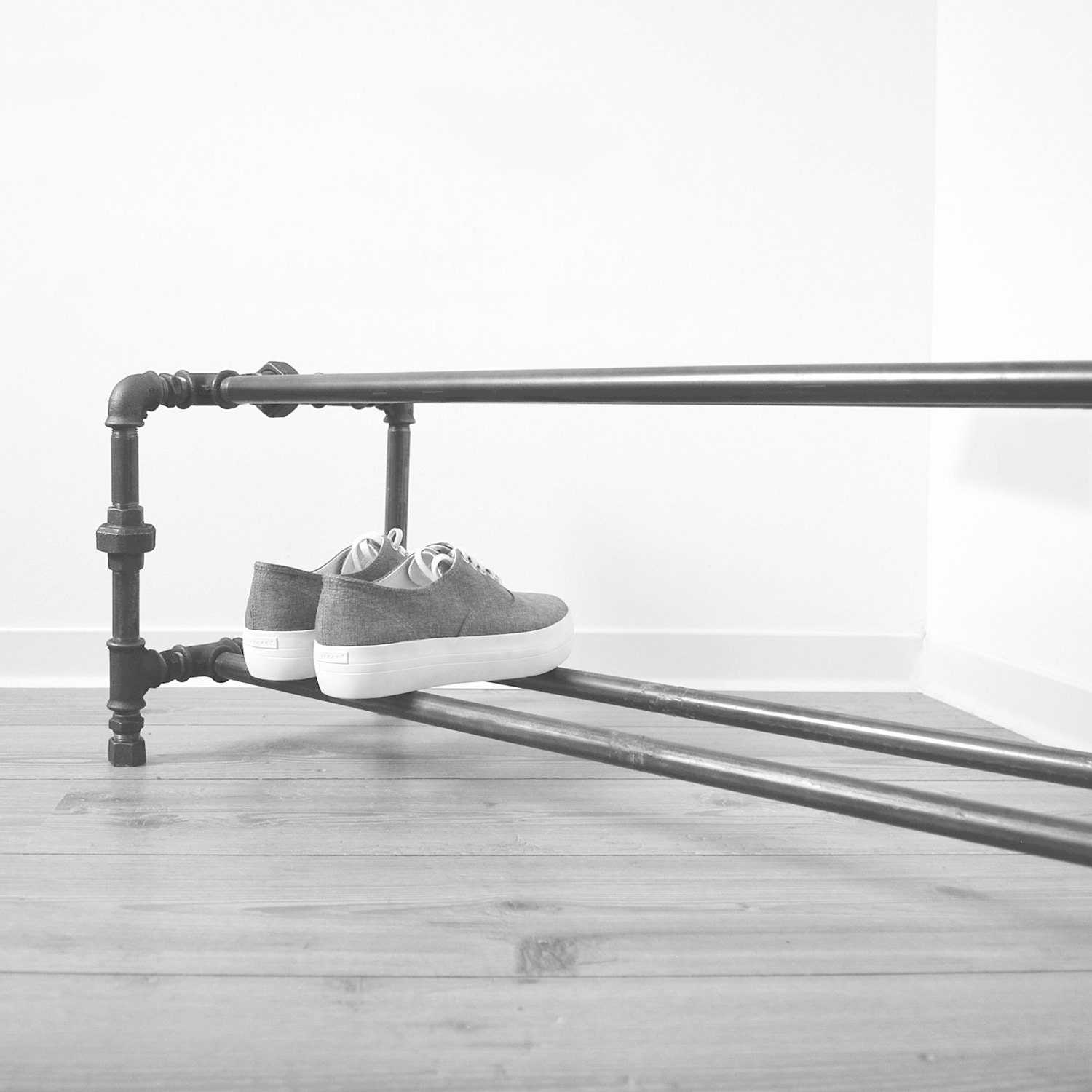 Shoe Rack Steel Pipe Black Galvanized Shoe Schelve - Etsy