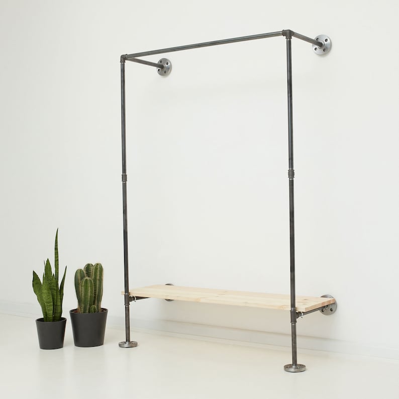 Customizable Open Wardrobe Industrial Design Steel Pipe Clothes Rack ...