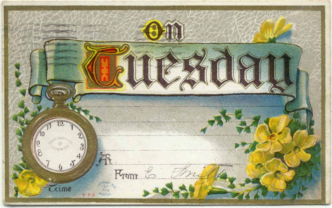 Appointment Card Arriving on TUESDAY Antique 1911 Postcard - Etsy