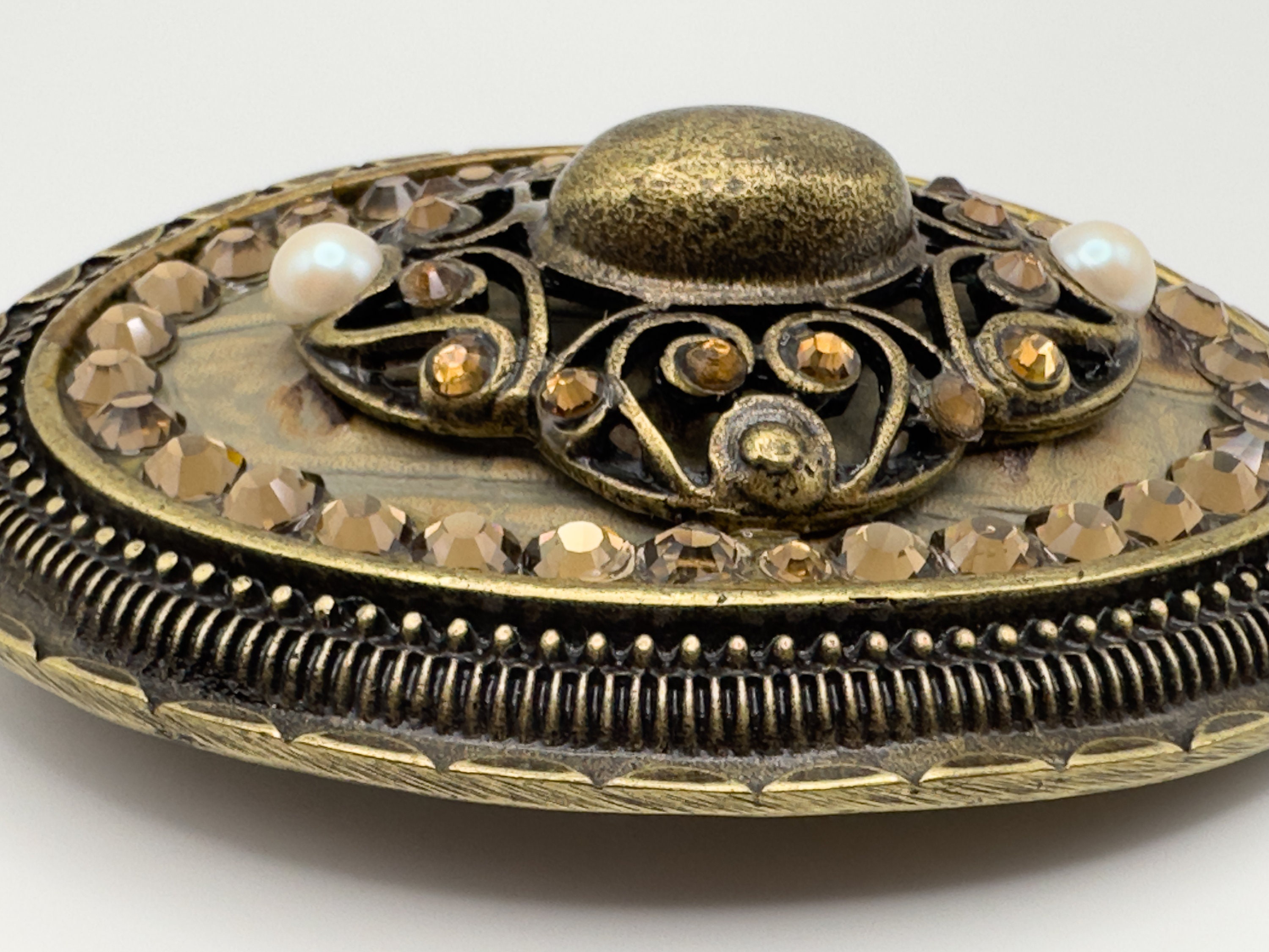 Belt Buckle, Brown Leather, Brass Tone, Ornate Detail, Fashion Buckle ...