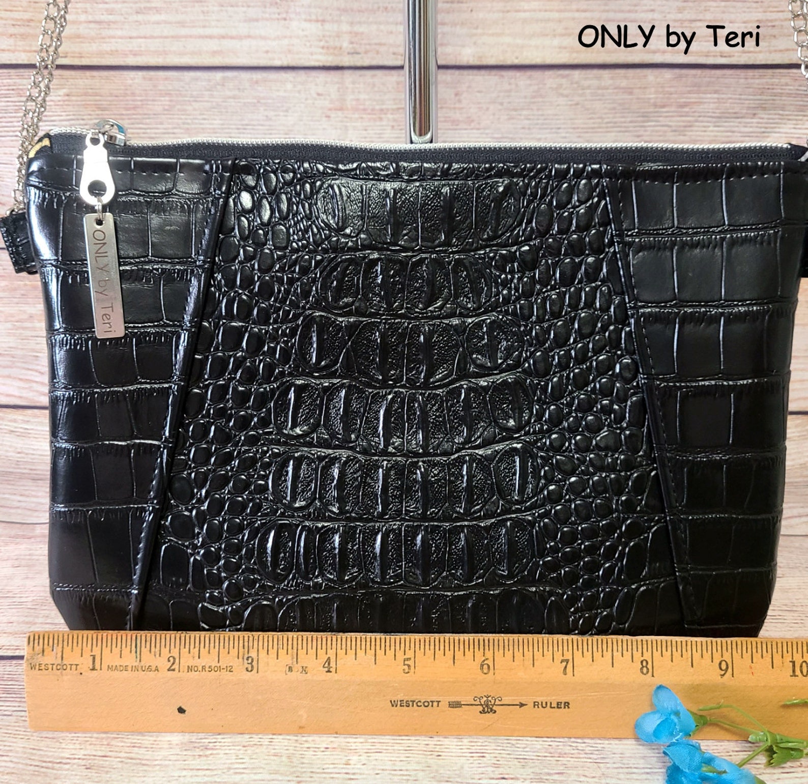 Black Faux Leather Crocodile Alligator Shoulder Bag Purse - Etsy.de