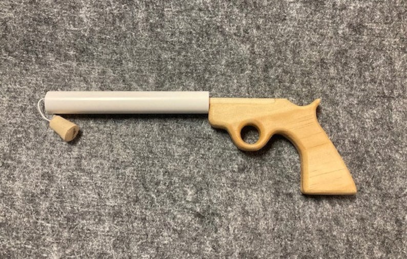 Pistol Pop, Popgun, Wooden Gun, Pretend Play, Handmade - Etsy
