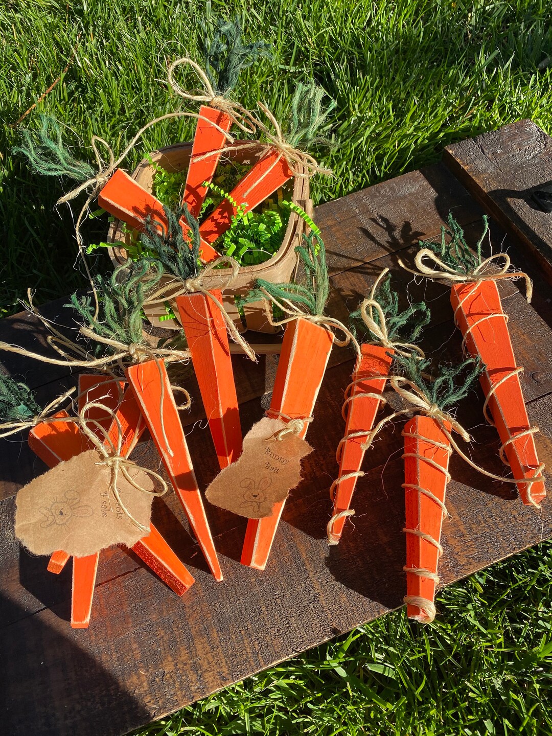 Wooden Carrots- Set of 3- Rustic Carrots- Easter Decor- Tiered Shelf ...