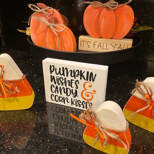 Candy Corn/wood Candy Corn/wooden Candycorns/all Tiered Tray Decor/wood ...