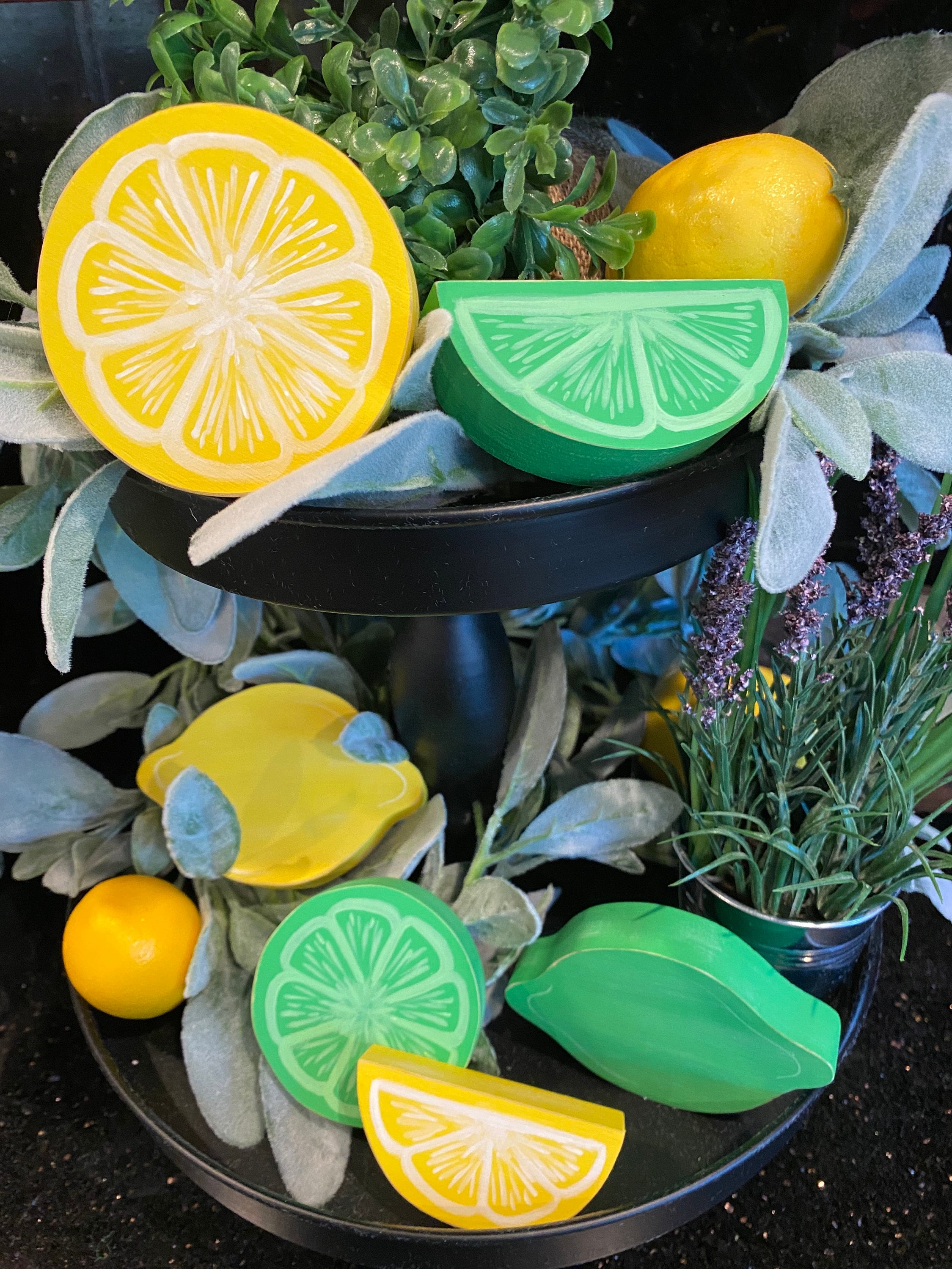 Lemon Slice/Lemon Slices/Lime Slices/Tiered Tray/Lemon | Etsy