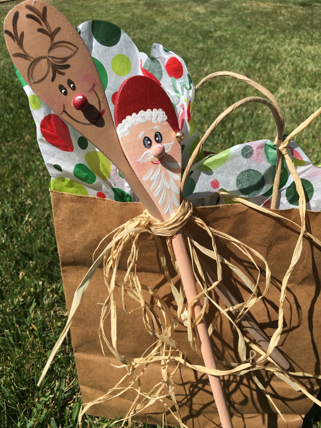 Hand Painted Christmas Spoons: Santa, Reindeer, Snowman, Gingerbread ...
