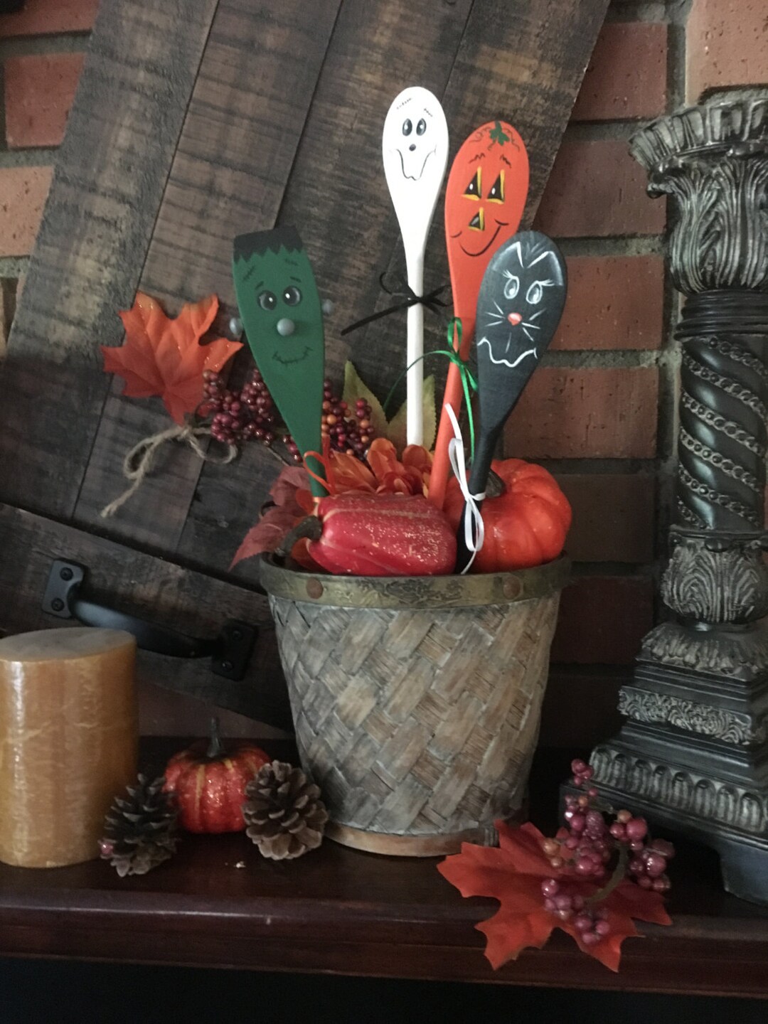 Hand Painted Halloween Spoons: Ghost, Cat, Pumpkin, Frankenstein - Etsy