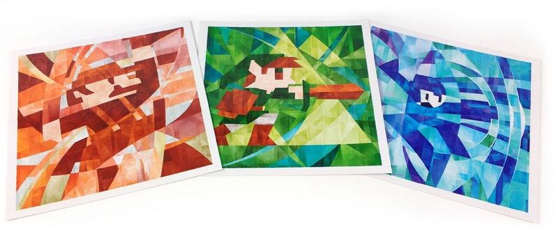 Mini Pix - Three Mini Art Prints - Etsy