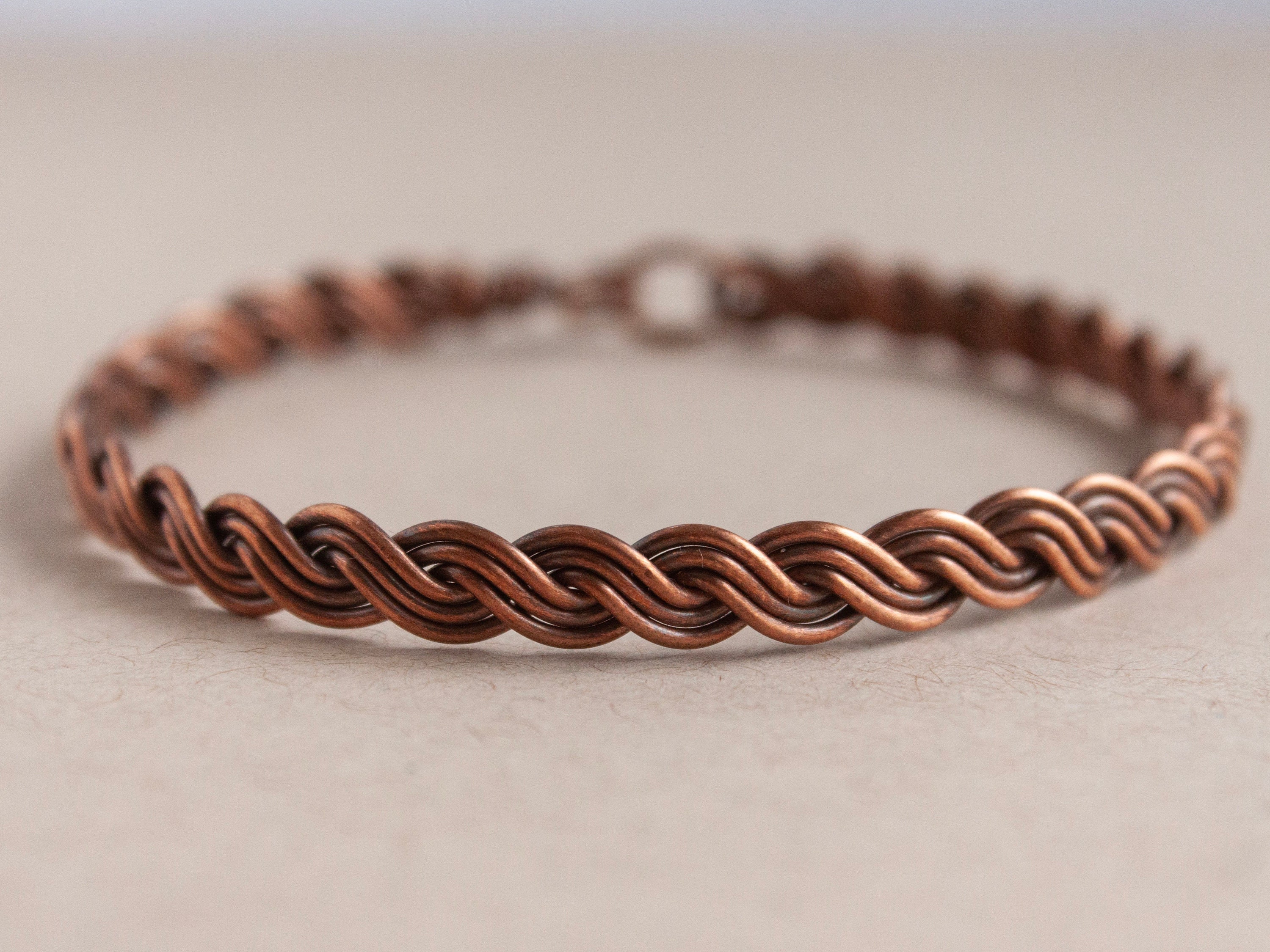 Bracelet Braided Copper Wire Antiqued Copper Jewelries - Etsy