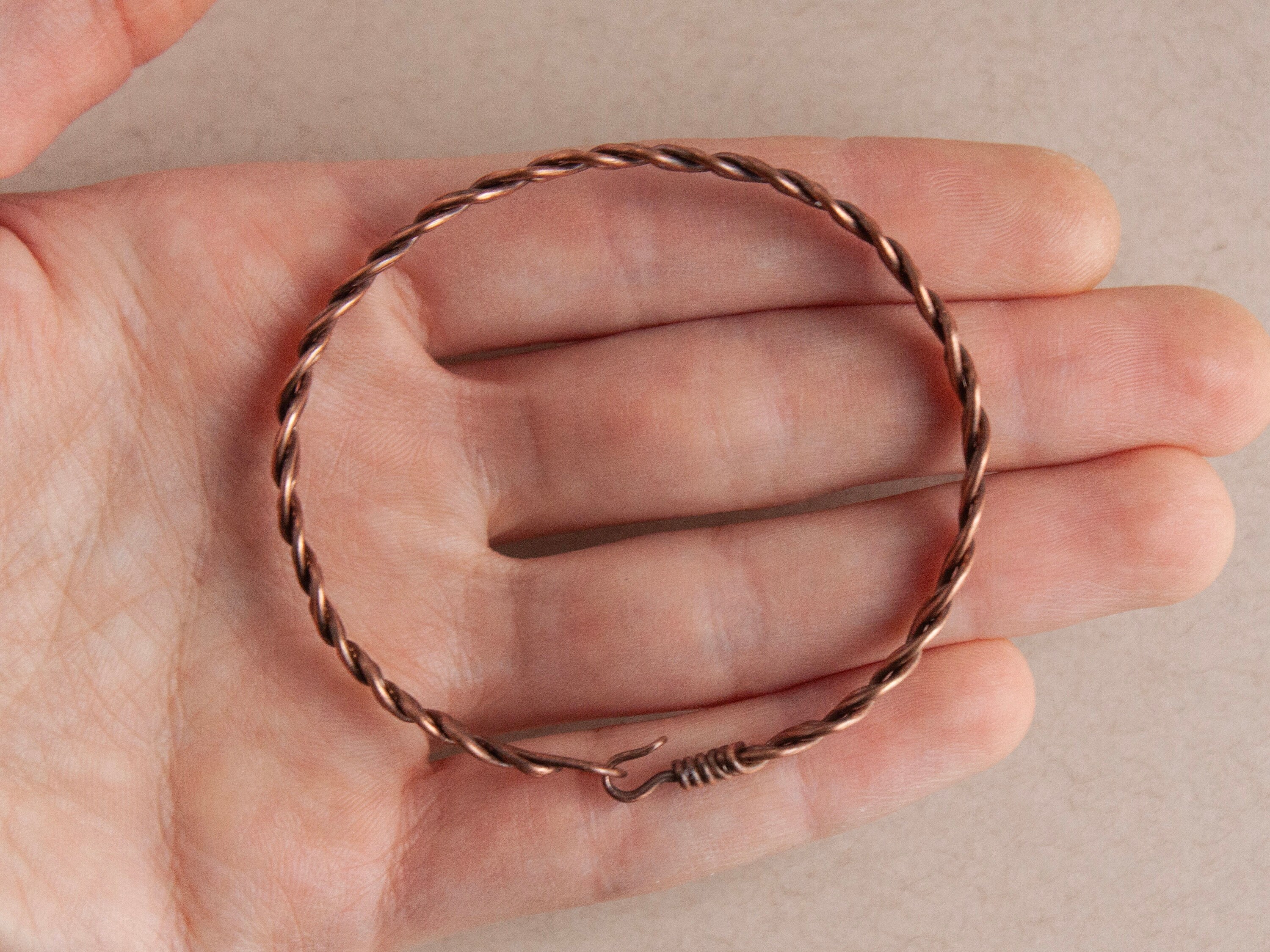 Bracelet Braided Copper Wire Antiqued Copper Jewelries | Etsy