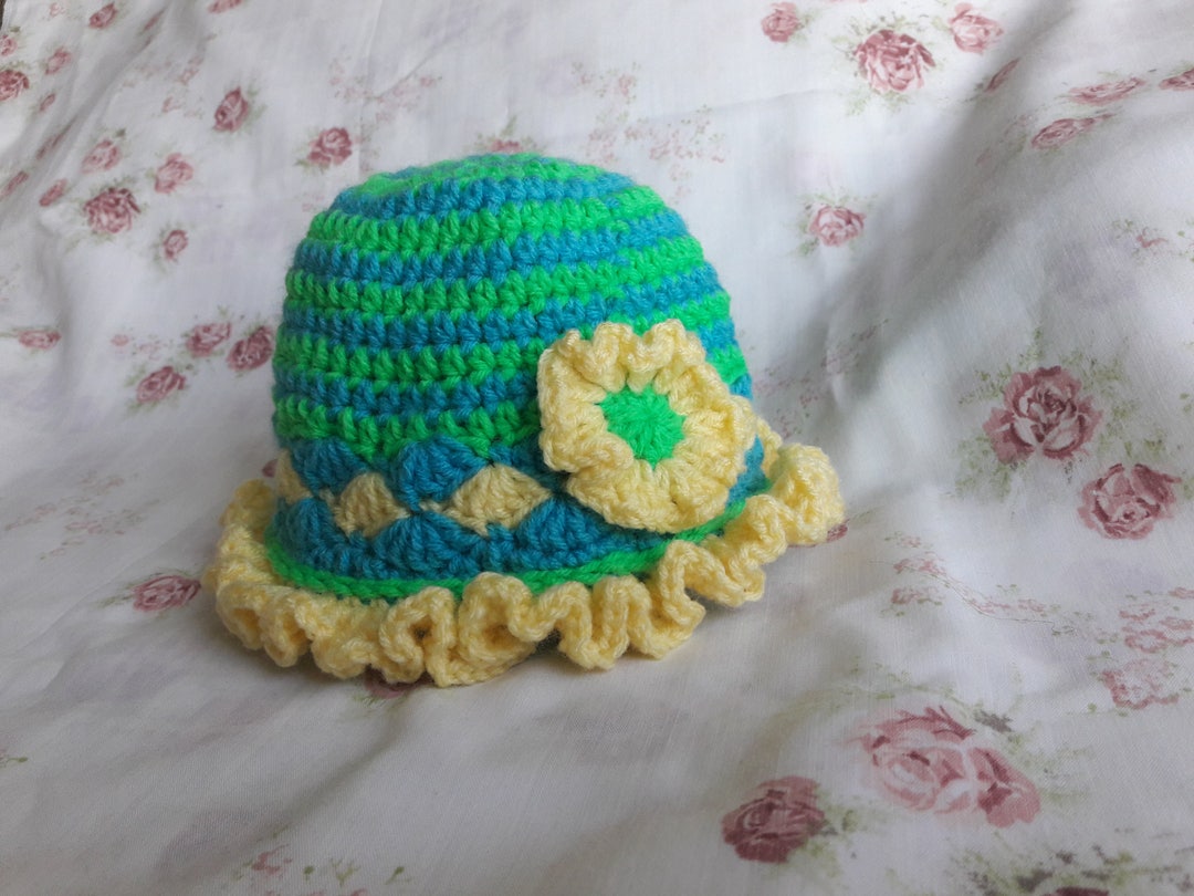 Crochet Baby Hat, Baby Spring Hat, 12 Months, 1 Year Old, Baby Girl Hat ...