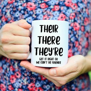 There Gift, Their Gift, There Mug, Their Mug, Funny Grammar Gift, Funny ...