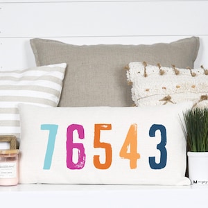 Zip Code Pillow, Area Code Pillow, Housewarming Gift, Personalized ...