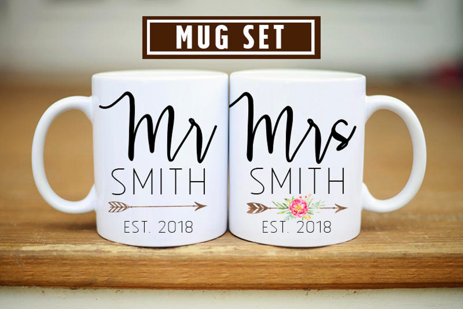 Mr and Mrs Mug Set Bride and Groom Mug Set Mr and Mrs - Etsy