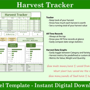 Ultimate Garden Tracker Excel Template Planner - Instant Digital ...