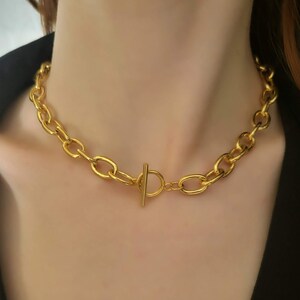 Gold Filled Non Tarnish Toggle Clasp Chain Necklace ,chunky Bracelet ...