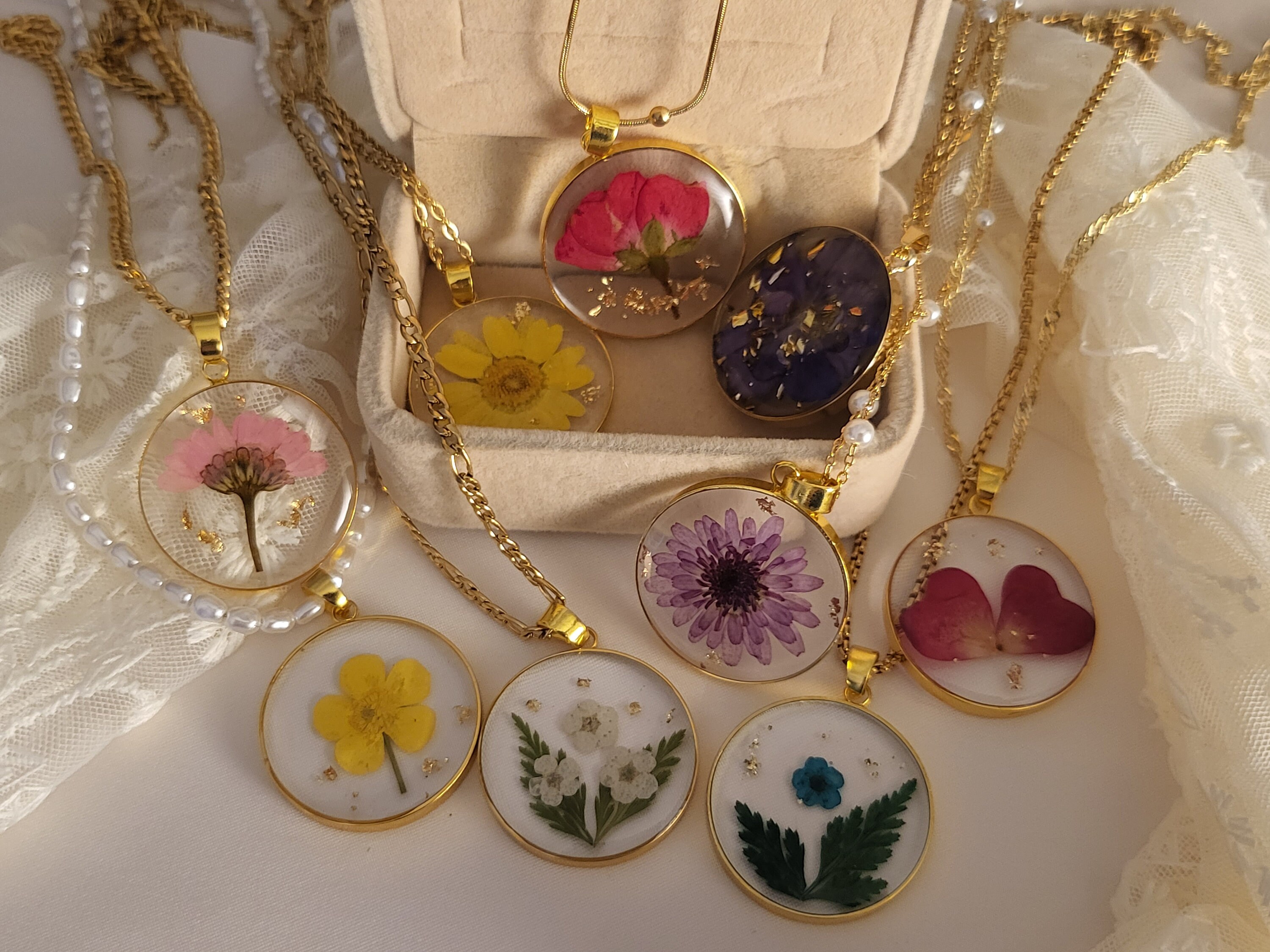 Silver Real Dried Birth Month Flower Necklace, Birthday Gift. - Etsy